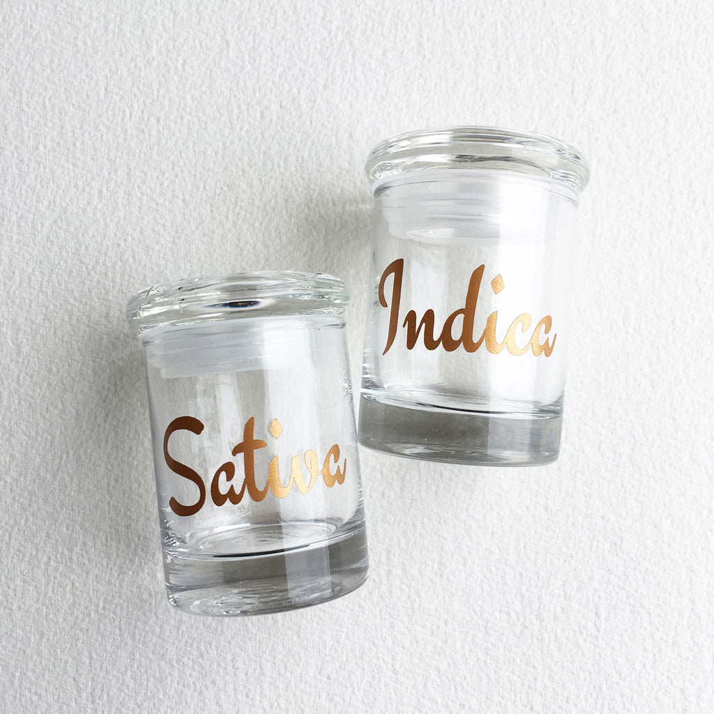 Stash Jar Set - Sativa and Indica 1/8 his and hers weed jar stash jar ...