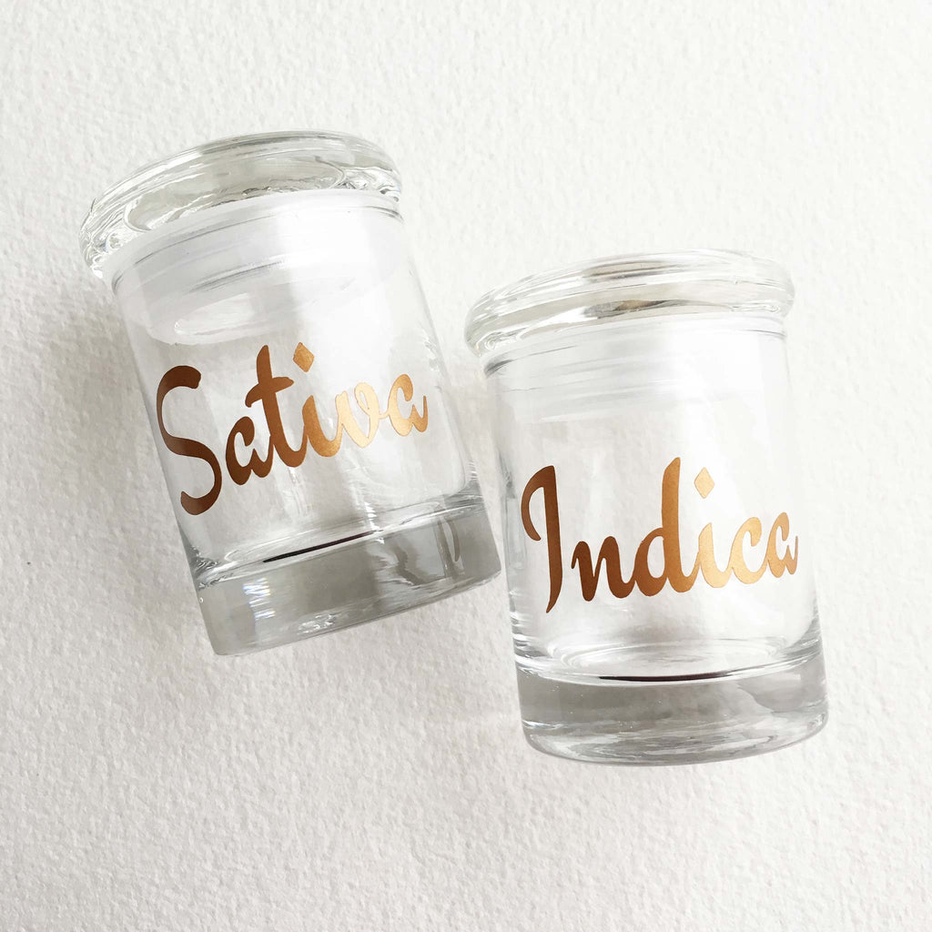 Stash Jar Set - Sativa and Indica 1/8 his and hers weed jar stash jar ...